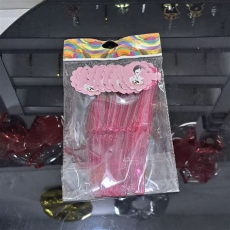 خرید و قیمت تم تولد دخترانه وسایل آرایشی چاقو یکبار مصرف 10 عددی از