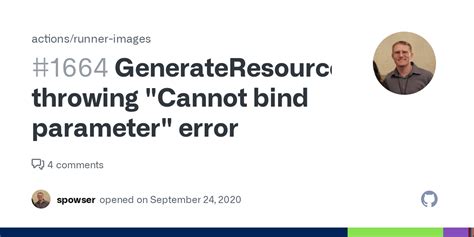 generateresourcesandimage throwing cannot bind parameter error