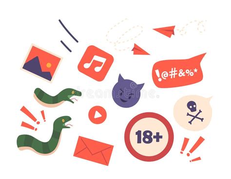 Set Of Information Security Icons Represent Various Media Signs Age
