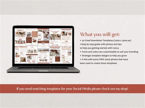 Lifestyle Email Newsletter Templates Marketing Email Newsletter Design Bohemian Canva Templates