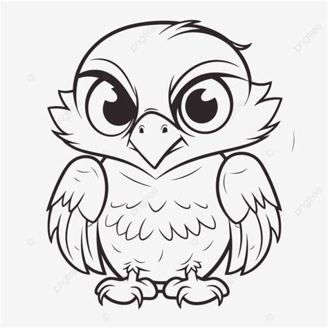귀여운 만화 올빼미 그림 색칠 페이지 개요 스케치 드로잉 벡터 독수리 그림 그리기 독수리 그림 개요 독수리 그림 스케치 Png 일러스트 및 벡터 에 대한 무료