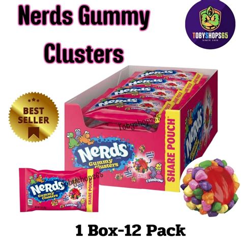 ️ส่งไวพร้อมส่งยกกล่อง ️nerd Clusters ลูกอมเคี้ยวหนึบรสผลไม้ Gummy Cluster Nerds Candy Brand