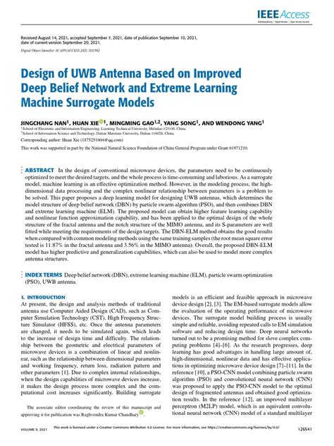 Design Of Uwb Antenna Based On Improved Deep Belief Network And Extreme