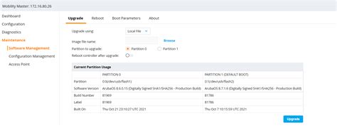 aruba 7030 controller different arubaos versions installed wireless