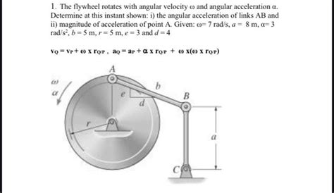 Solved 1 The Flywheel Rotates With Angular Velocity O And