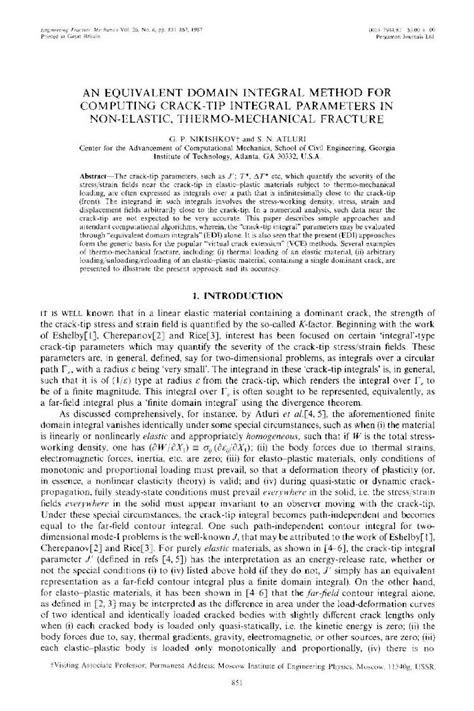 pdf an equivalent domain integral method for computing crack tip