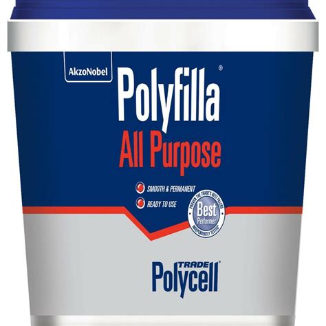 Polycell Trade All Purpose Polyfilla Filler Ready Mixed Tub 2 Kg