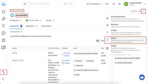 Bulk Export Data Assets Via Csv In Openmetadata