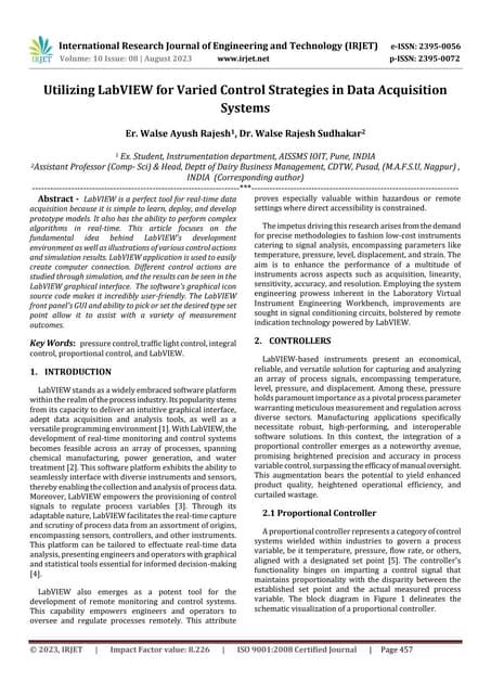 Utilizing Labview For Varied Control Strategies In Data Acquisition Systems Pdf