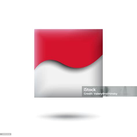 사각형모양의 인도네시아 국기 아이콘 바람에 손을 흔들며 인도네시아의 추상 흔들기 플래그 종이 컷 스타일 벡터 인도네시아어 기호 아이콘 버튼 17에 대한 스톡 벡터 아트 및