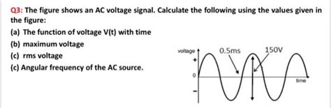 Solved Q The Figure Shows An AC Voltage Signal Calculate Chegg Com