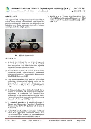 IoT Based Multipurpose Surveillance Robot PDF