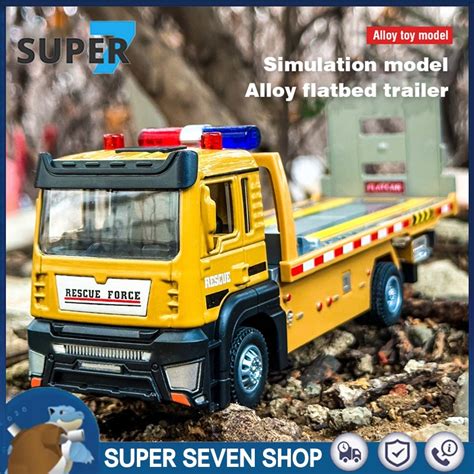 Alloy Truck Model 132 Diecast Flatbed Trailer Trucsk Moveble