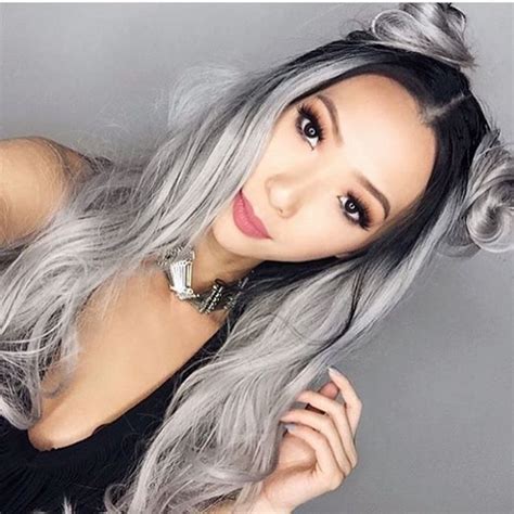 Long Stylish Enhancing Gray Ombre Wave Synthetic Lace Front Wig Long