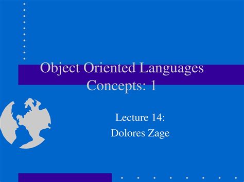 Ppt Object Oriented Languages Concepts 1 Powerpoint Presentation