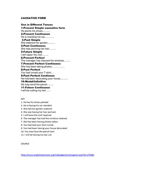 Causative Form Pdf