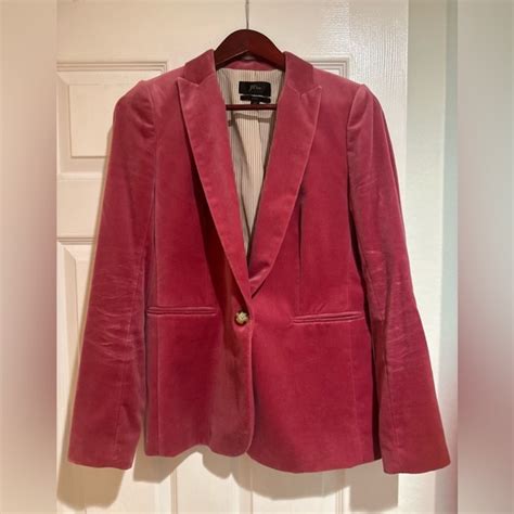 J Crew Jackets And Coats J Crew Womens Pink Velvet Parke Blazer 4t