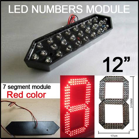12 Red Color Digita Numbers Moduleoutdoor 7 Segm Grandado