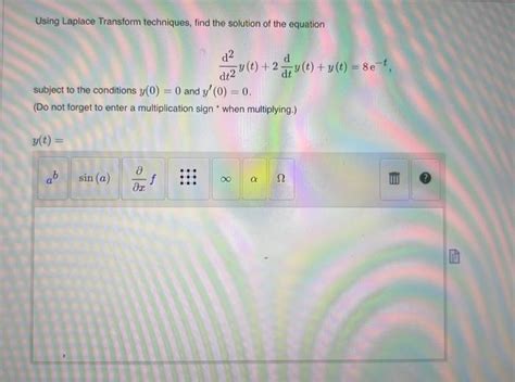 Solved Using Laplace Transform Techniques Find The Solution Chegg Com