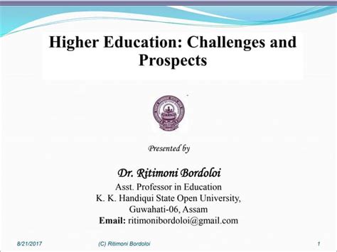 Higher Education Challenges And Prospects Ppt