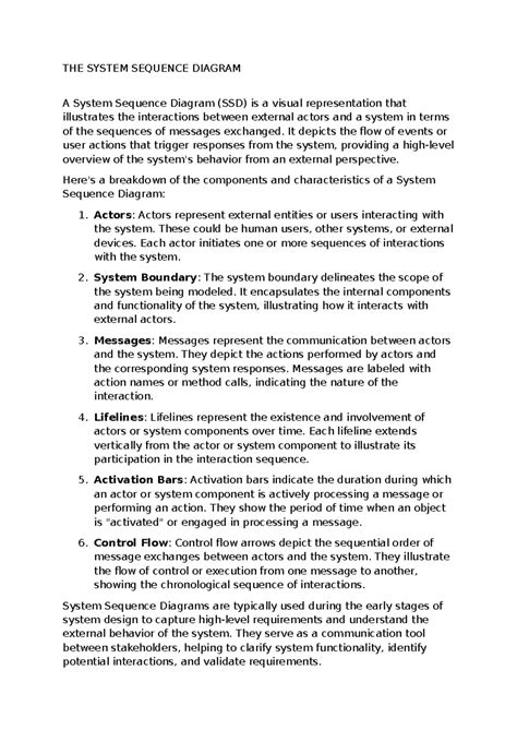 The System Sequence Diagram The System Sequence Diagram A System Sequence Diagram Ssd Is A