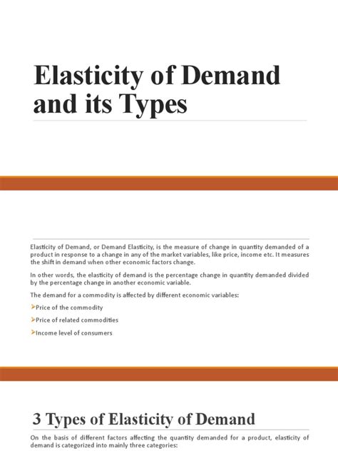 11 Elasticity Of Demand And Its Types Pdf