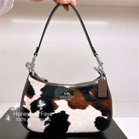 Coach Teri Shoulder Bag With Cow Print Ccc86 Cow Printed Haircalfsv
