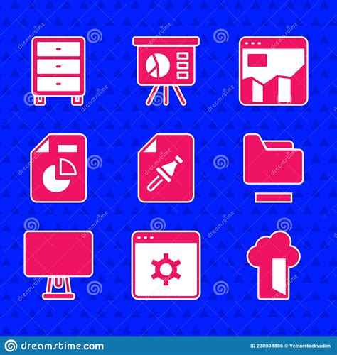 Set Note Paper With Push Button Browser Setting Cloud Database Document Folder Computer