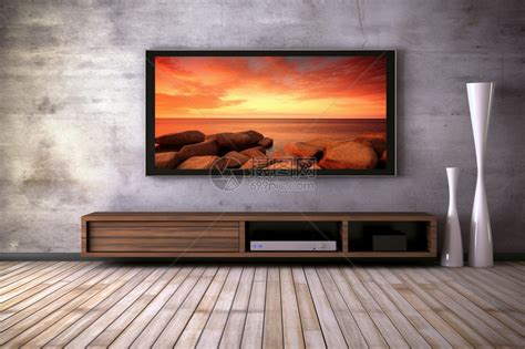 室内墙上的电视机高清图片下载 正版图片600325340 摄图网