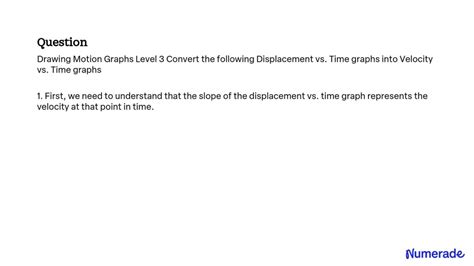 Solved Drawing Motion Graphs Level 3 Convert The Following