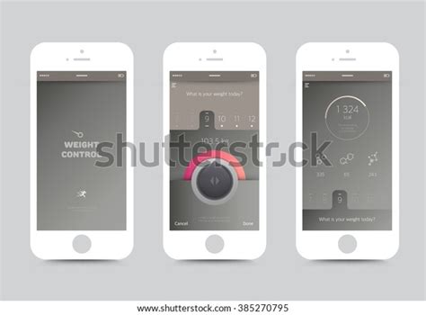 Concept Weight Tracker App Ui Kit Stock Vector Royalty Free 385270795