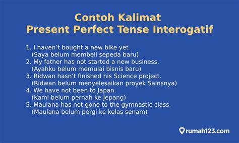 Contoh Kalimat Present Perfect Tense Beserta Artinya