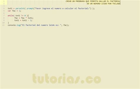 Ciclo While Javascript Factorial De Un Numero