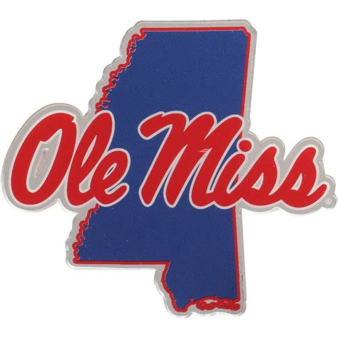 Ole Miss Rebels State Shape Acrylic Metallic Auto Emblem Artofit