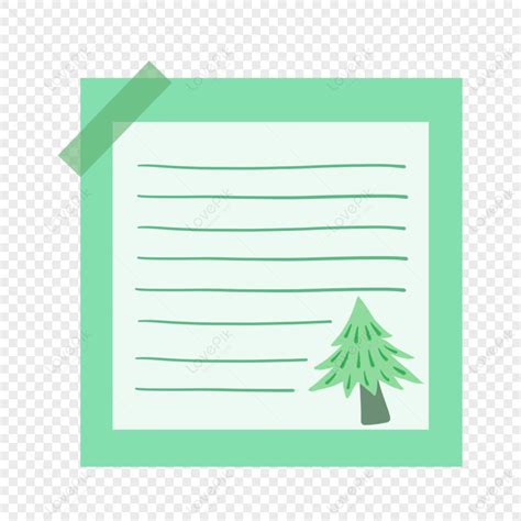 녹색 간단한 만화 일러스트 나무 메모지 노트 메모 손 편지일자리식물 Png 일러스트 무료 다운로드 Lovepik
