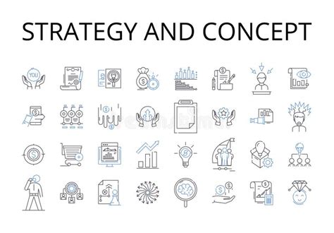 Strategy And Concept Line Icons Collection Plan And Scheme Idea And Thought Approach And