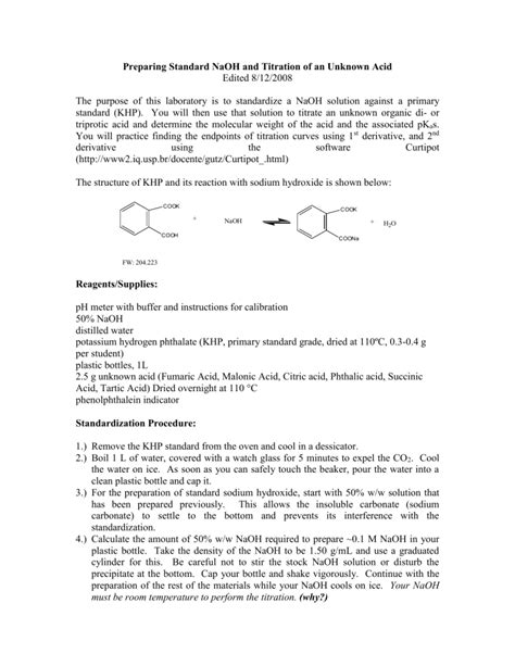 Lab 6 Acid Base Titration