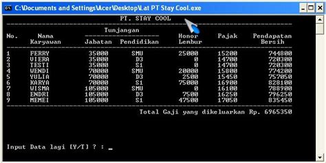 C Membuat Program Hitung Gaji Karyawan Fenuto Blogspot Catatan Kecil Informasi Teknologi