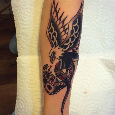 Traditional Eagle Forearm Tattoo