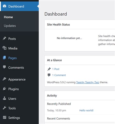 wordpress admin dashboard how to access and use wp admin