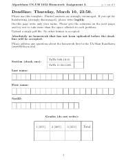 Algo Hmwk Pdf Algorithms CS UH Homework Assignment P Out Of Deadline Thursday