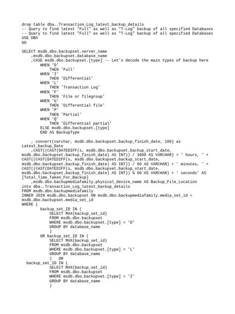 transactional log backup reports pdf database transaction databases