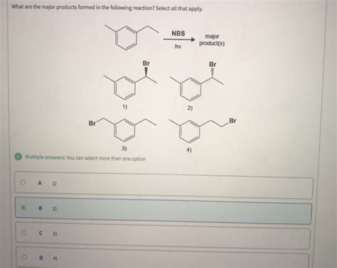 Solved What are the major products formed in the following | Chegg.com