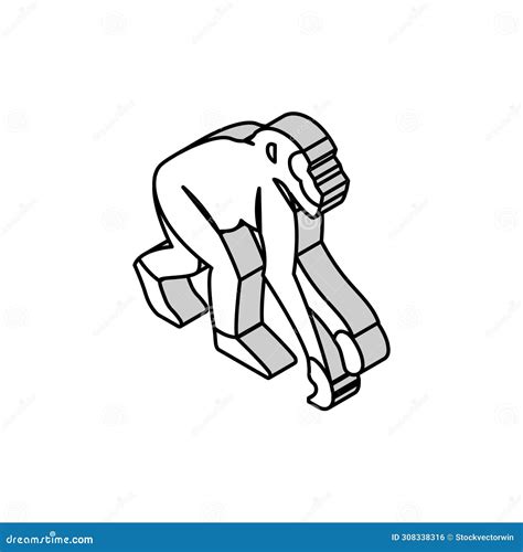 Primate Ancestors Human Evolution Isometric Icon Vector Illustration Stock Vector Illustration