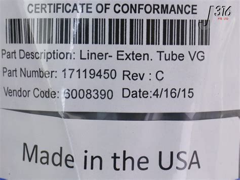 24209 Axcelis Liner Exten Tube Vg New 17119450 J316gallery