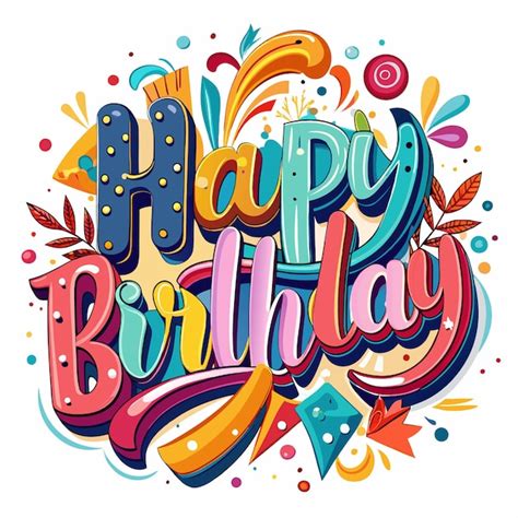 Premium Vector Colorful Happy Birthday Greeting