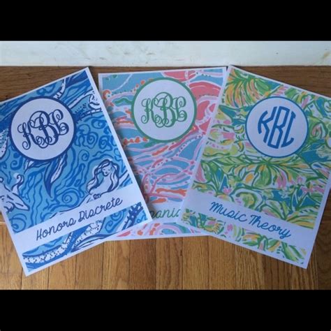 Lilly Pulitzer Accessories Lilly Pulitzer Monogrammed Binder Covers