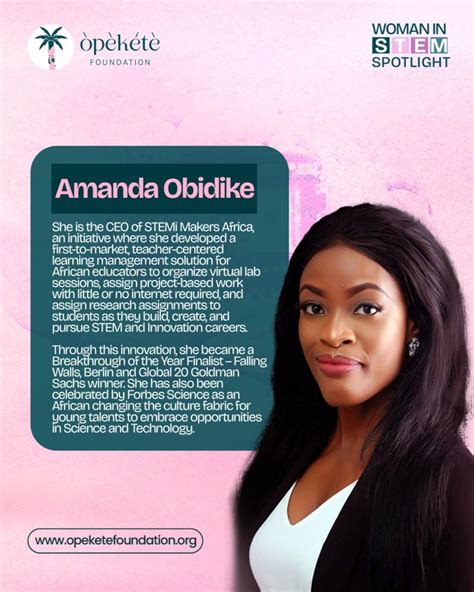 Amanda Obidike Innovates Stem Education In Africa With Stemi Makers Opekete Foundation Posted