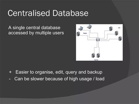 Centralised And Distributed Databases Ppt Databases Computer Software And Applications