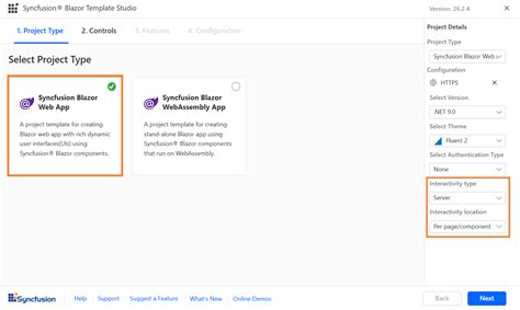 Template Studio In Blazor Syncfusion
